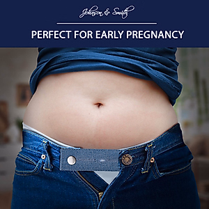 Waistband Extenders by Johnson & Smith | Button Extender for Pants | Denim Material | Pack of 3 Shades | Premium Metal Buttons | 2 Button Holes | Button Extender for Jeans