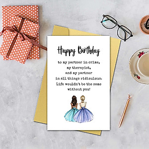 Qiyepbro Best Friend Birthday Card, Birthday Card for Bestie, Friendship Birthday Card, Bestie Thank You, Funny Birthday Cards for Women Friends