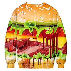 Women's Sweatshirt Thenlian Mens Casual Scary Halloween 3D Print Party Long Sleeve Hoodie Top Blouse(XXL, Yellow)