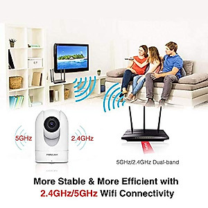 FOSCAM Home Security Camera R4S 4MP(2K) WiFi Camera, 2.4/5GHz Wireless IP Indoor Camera with AI Human Detection & Sound Detection, 33ft Night Vision, 2-Way Audio,Compatible with Alexa, White