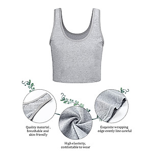 6 Pieces Girls Dance Tank Tops Racerback Crop Tank Tops Sleeveless Dance Top for Ballet Teens Gymnastics Dancewear (White, Gray, Navy, Green, Black, 9-10 Years)