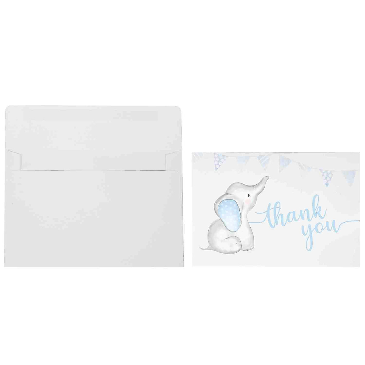 GSM Brands Thank You Cards for Baby Shower with Boy Theme - 20 Cards with Envelopes (4 inch x 6 inch)