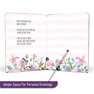 AGAPE LOVE CARDS Happy Birthday Card For Mom - | Made From Real Bamboo | 6" X 4.5" - 1 Pack (Envelope Included) | Laser Cut, Floral Birthday Card for Mom from Daughter or Son.