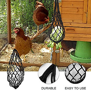 Mipcase Goat Feeder Hay Net for Horses Holes, Nylon Mesh Rope Hanging Feeder Livestock Feeding Mesh Bag for Goat Horses Alpacas Trailer Stall Simulates Grazing Reduce Waste Hay Feeder