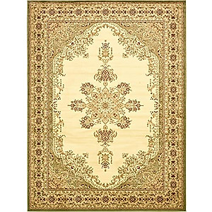 Unique Loom Versailles Collection Traditional Classic Border with Medallion Motif, Area Rug (10' 0 x 13' 0 Rectangular, Green/ Ivory)