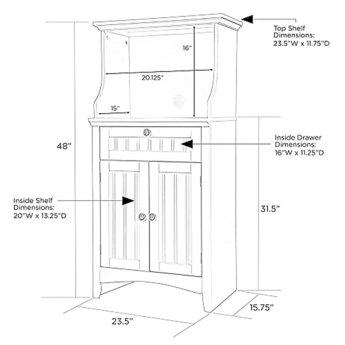 OS Home and Office Coffee Maker Utility Cabinet in Black kitchen microwave cart