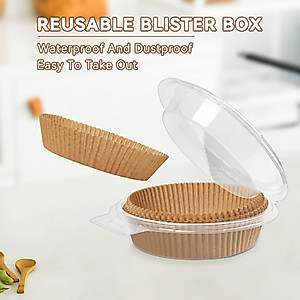 COSOAIR Air Fryer Disposable Paper Liner, 50PCS Non-stick Air Fryer Liners, Round Air Fryer Parchment liners Oil-proof, Water-proof, Food Grade Parchment Paper for Baking Roasting Microwave 7.9inch