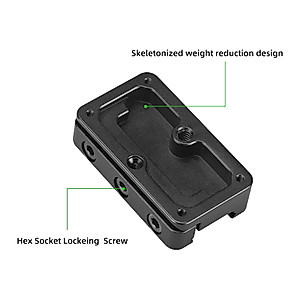 FANAUE FGP-65 Picatinny Arca-Swiss Compatible Rail Plate with Anti-Slip Slot, CNC Machined Aluminum,Tripod Dovetail Adapter Mount