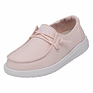 Hey Dude Wendy Slub Canvas (Little Kid/Big Kid) Pink 5 Big Kid M