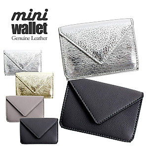 MALTA Genuine Leather Trifold Mini Wallet for women Coin Purse Card Holder Compact - Grey