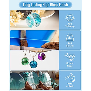 Nicpro 32 Ounce Crystal Clear Epoxy Resin Kit, Food Safe DIY Starter Epoxy Resin for Craft, Canvas Painting, Molds Pigment Jewelry Making, Resin Coating and Casting