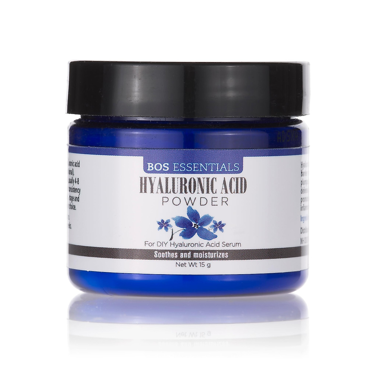 BOS ESSENTIALS Pure Hyaluronic Acid Serum Powder | 100% NATURAL | High Molecular Weight | Locks in moisture and creates full, youthful skin - Makes 50+ ounces of anti aging Hyaluronic Acid serum!