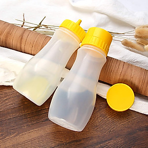 3 Pcs 5-hole Sauce Squeeze Bottle,12.8oz/380ml Plastic Condiment Squeeze Bottle for Ketchup Jam Mayonnaise BBQ Sauce,Yellow
