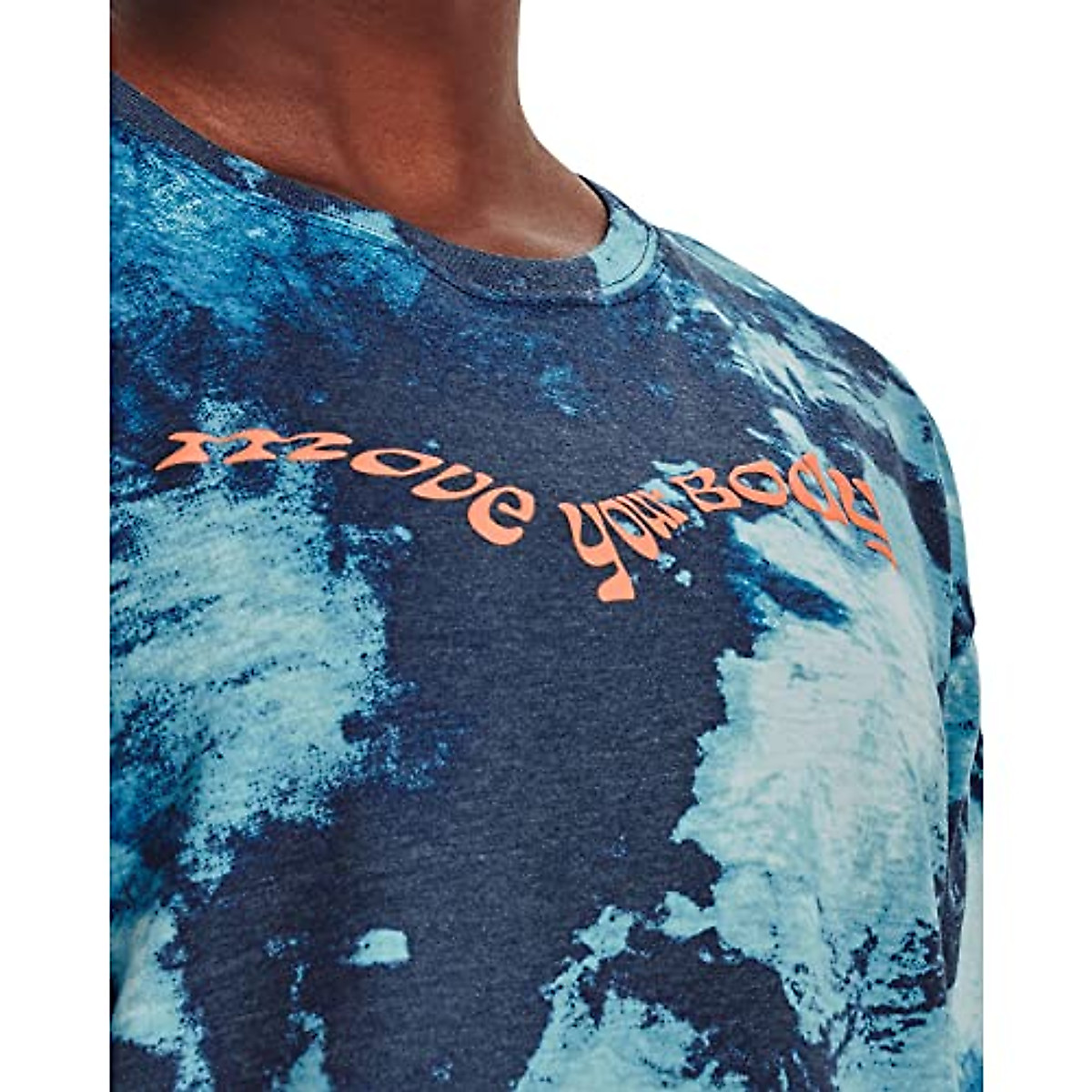 Under Armour Women's Standard Move Your Body Print Short Sleeve T-Shirt, (469) Fuse Teal / / Afterglow, X-Large