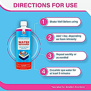 Spa Defoamer for Hot Tub & Hot Tub Foam Eliminator, Spa Anti Foam for Hot Tub Owners to Keep Spa Foam Down & get Foam Out, HotTub Foam Reducer & Spa Bubble Remover (1- Pint)