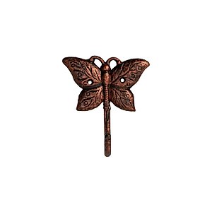 FantasHome Wall Mounted Cast Iron Home Décor Single Hook (Butterfly)