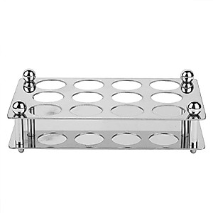 Yolispa Shot Glass Rack Stainless Steel Shot Glasses Holder Storage Drying Rack with 12 Holes Glass Holder