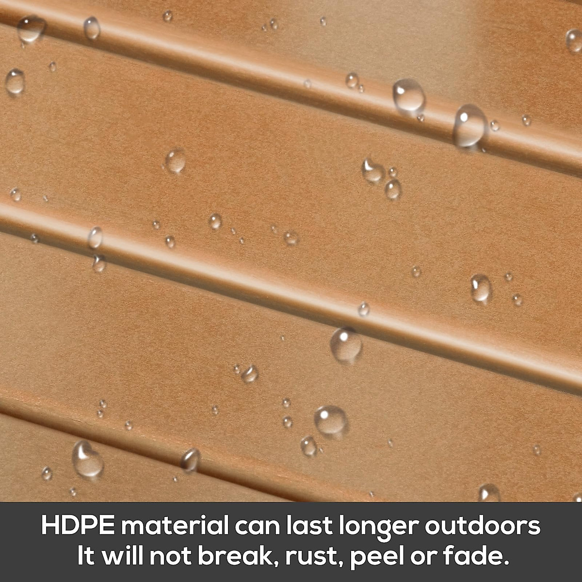 nalone Outdoor Bench, HDPE All Weather Patio Bench Load up to 800 Lbs, 2-Person Garden Bench Rot-Proof Fade Proof for Patio, Porch, and Park (Teak)