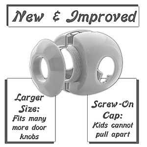 New & Improved - Door knob Baby Safety Cover - 5 Pack - Deter Little Kids from Opening Doors with A Child Proof Door Handle Lock - Driddle