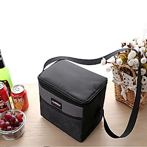 YUMINGUHC 6 Cans Lunch Bag for Women Men Insulated Lunch Box Adult Small Cooler Bag 5L Dual Compartment Reusable Thermal Tote Lunchpack for Office Work Day Trip (Grey)