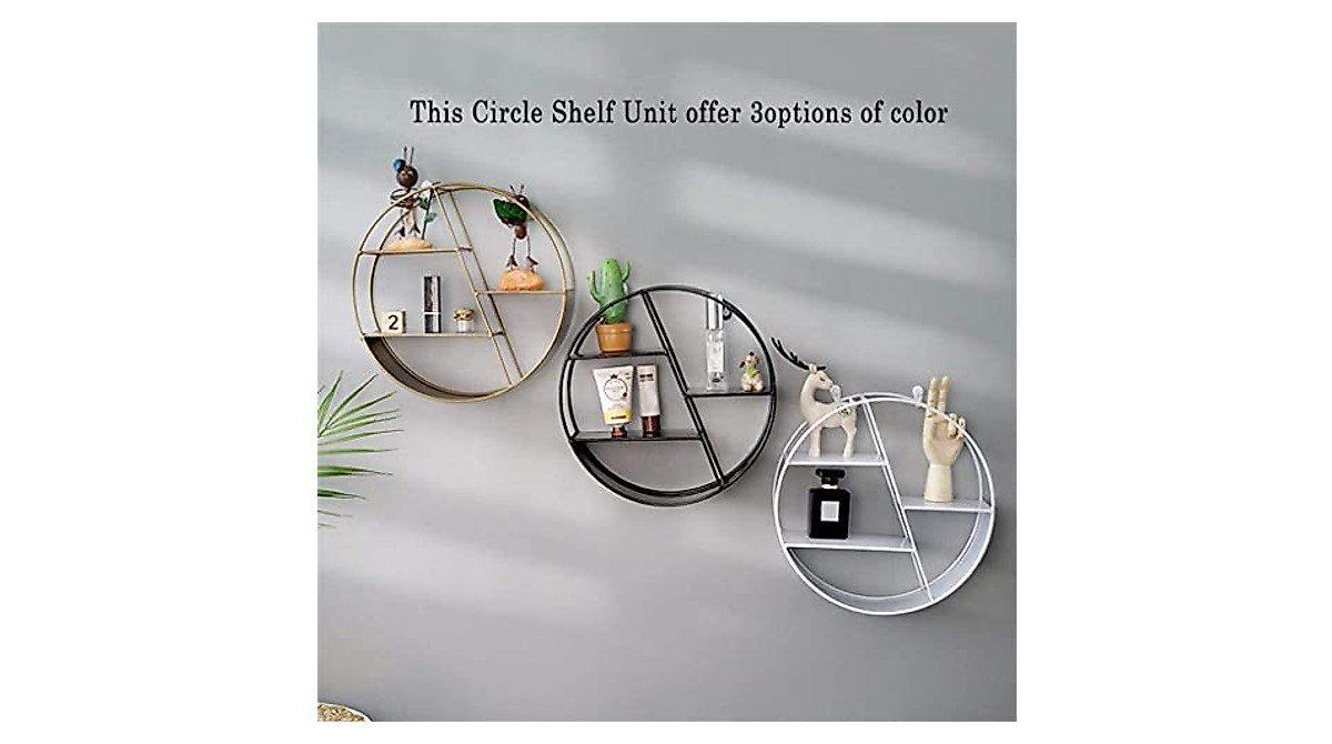 NABEIM Round Wall Shelf 3-Tier Decorative Shelves for Modern Home