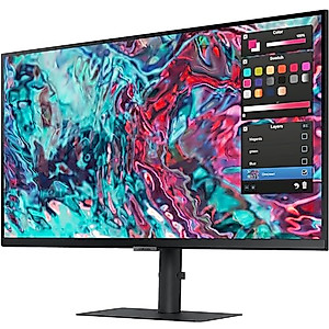 SAMSUNG 27-Inch ViewFinity S8 Series 4K UHD High Resolution Monitor, IPS Panel, 60Hz, Thunderbolt 4, HDR 10+, Built-In Speakers, Height Adjustable Stand, S27B804TGN, 2022, Black