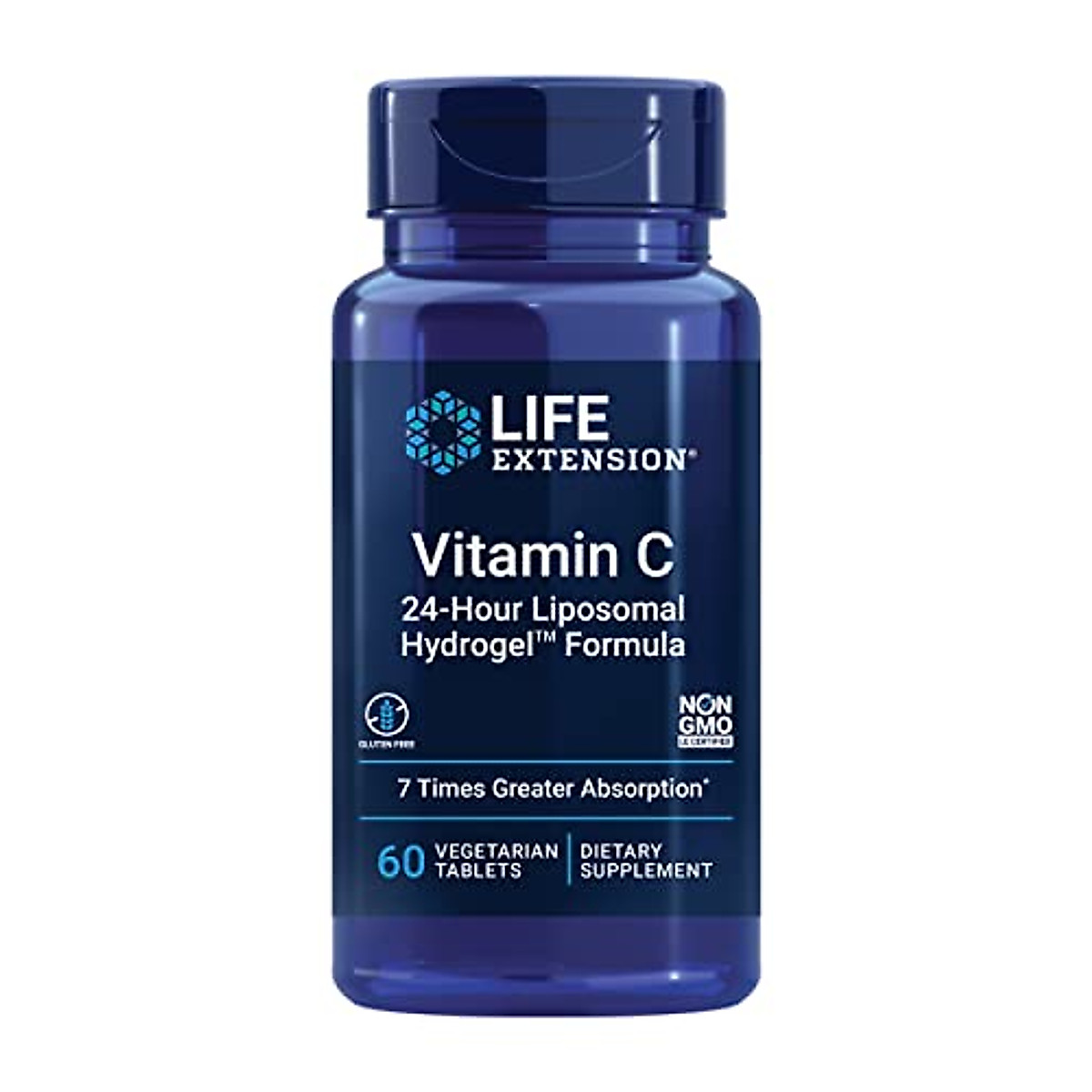 Life Extension Vitamin C 24-Hour Liposomal Hydrogel Formula – Liposomal Vitamin C Supplement for Immune & Skin Health with Calcium - Vegetarian, Gluten-Free, Non-GMO – 60 Tablets