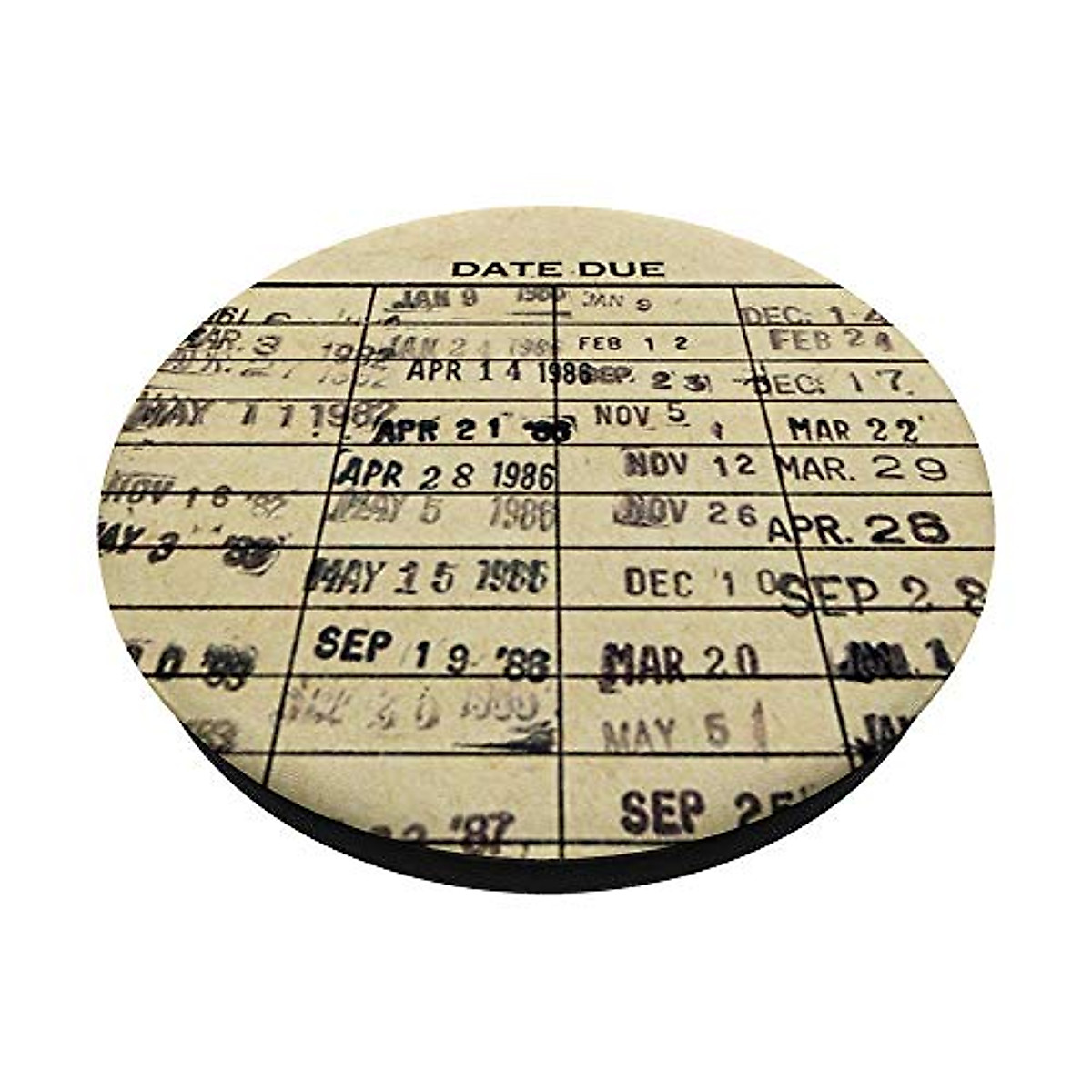Library Due Date Cards Stamp Book Return Librarian Vintage PopSockets PopGrip: Swappable Grip for Phones & Tablets