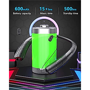 Bluetooth Headphones Speaker 2 in 1，Wireless Neckband Headphones Retractable Earbuds with Built-in TF Memory Card，3D Stereo Sound Wearable Speaker Personal Sports Headset Built in Mic (Black 2023)