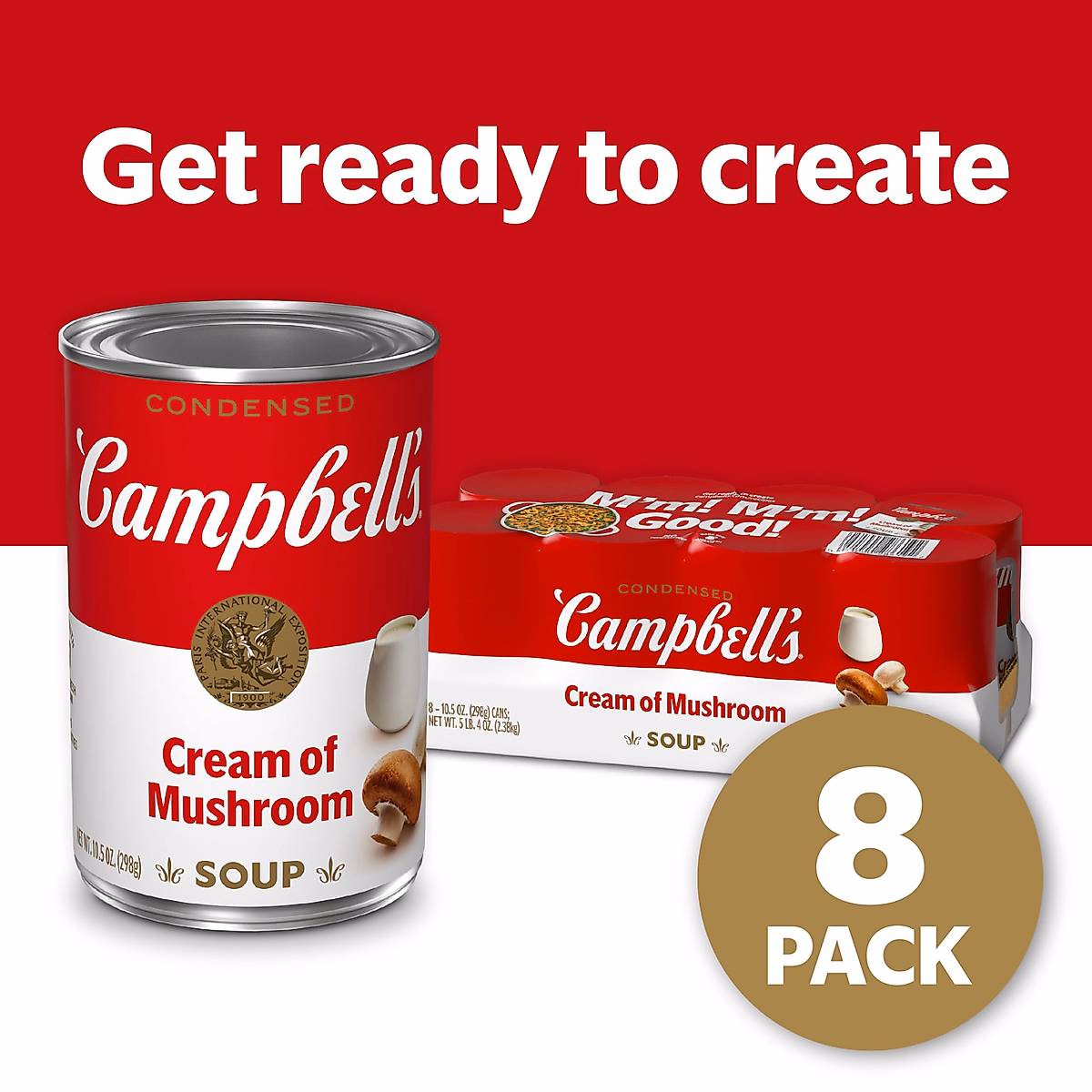 Campbell's Condensed Cream of Mushroom Soup, 10.5 Ounce Cans (Pack of 8)