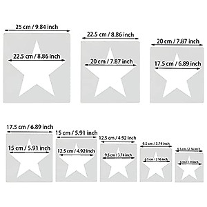 8 PCS Large Star Stencil,Star Stencils Different Sizes, Star Template, Star Template Stencil, Large Star Stencil, Star Stencils for Painting, for Painting Template