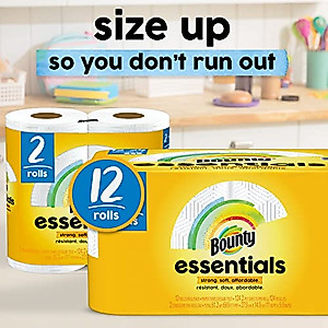 Bounty Essentials 2-Ply Paper Towels, Select-A-Size, 11" x 5 7/8", White, 83 Sheets Per Roll, Carton Of 6 Rolls