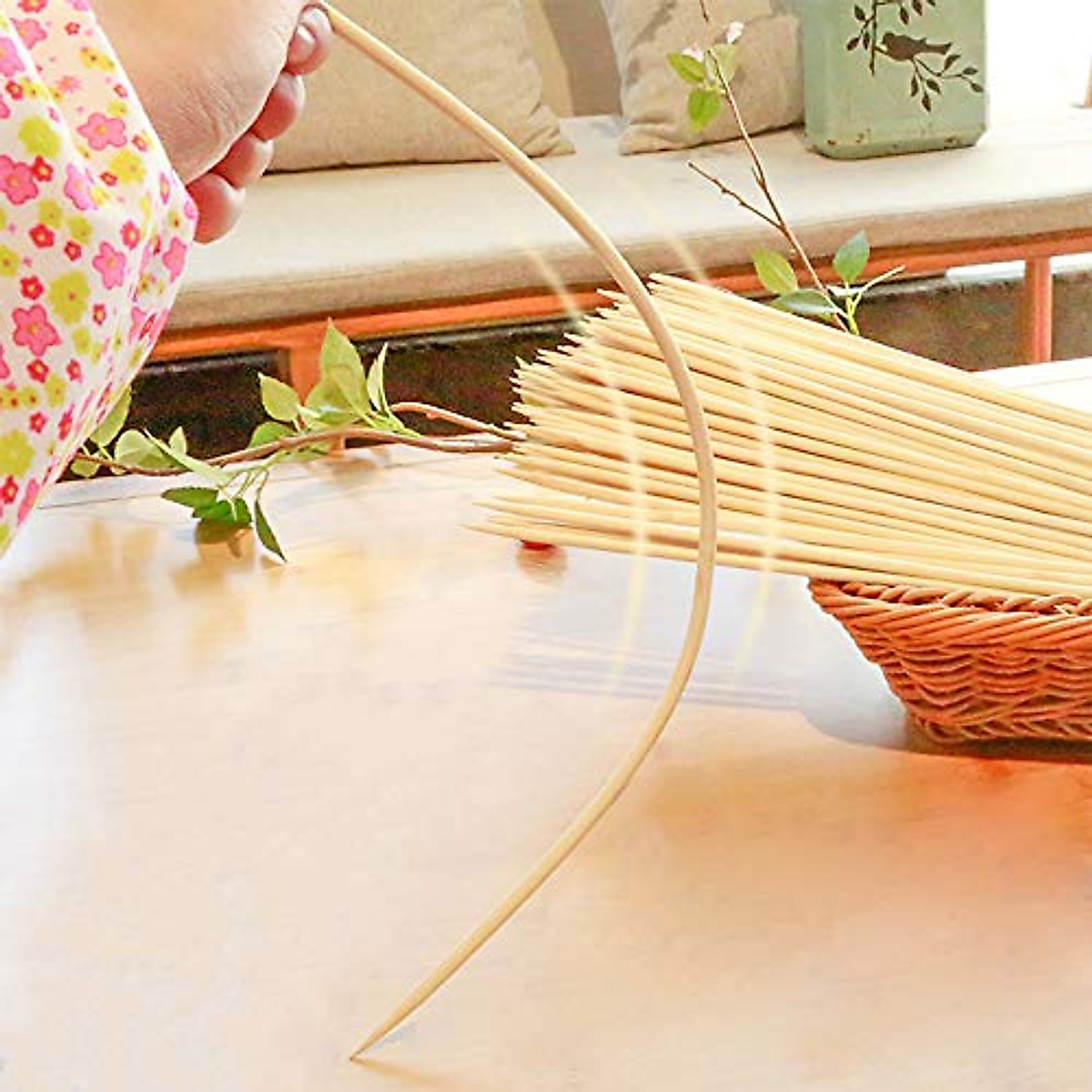 FLYPARTY 200Pcs Bamboo Skewers - 4mm Thick 16 Inch Premium Natural BBQ Bamboo S'Mores Skewers Marshmallow Roasting Sticks,Perfect for Hot Dog Kebab Sausage Camping Party Craft Projects (16 inch)