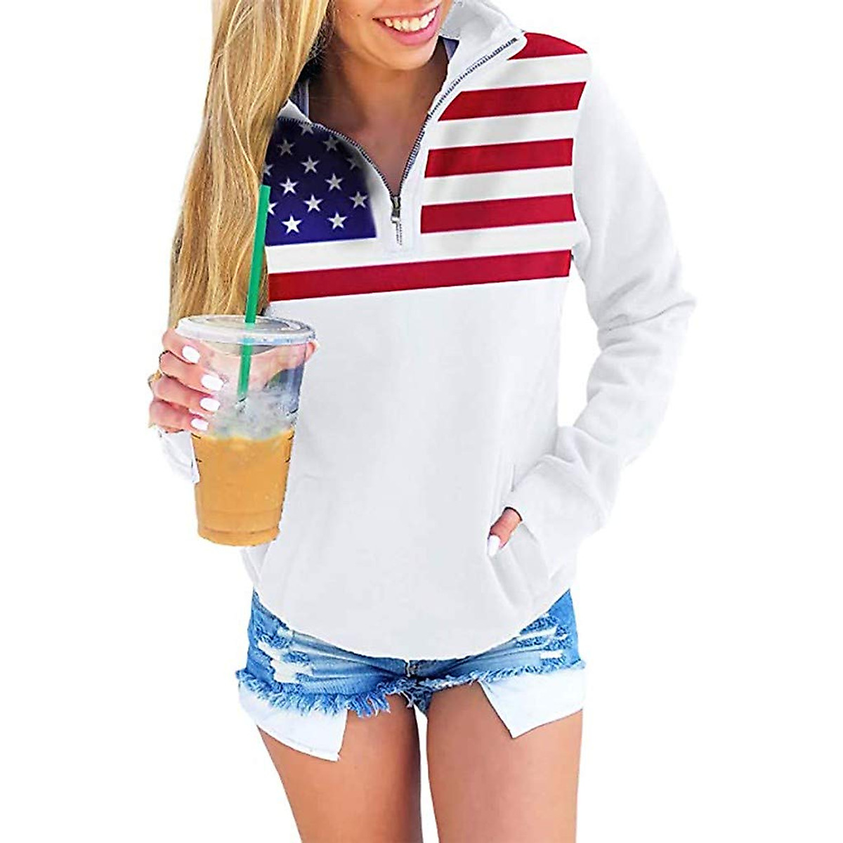 Bikini Top White t Shirts for Men Plus Size Blouses for Women White Tank Top Women Womens Shirts Summer Womens Blouses and Tops Sleeveless Tops for Women Girls 4th of July Shirt(White,L)