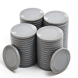 Smartdealspro 64pcs 32mm/1.26 Inch Opaque Plastic Learning Counters Disks Mini Poker Chips Game Tokens with Storage Box (Dark Gray)