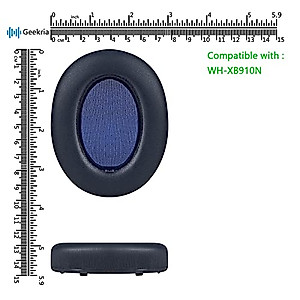 Geekria QuickFit Replacement Ear Pads for Sony WH-XB910N Headphones Ear Cushions, Headset Earpads, Ear Cups Cover Repair Parts (Blue)