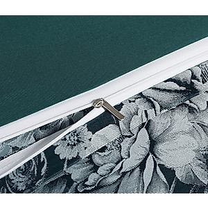 Megsv Luxury Jacquard Soft Bedding Set,Duvet Cover with Pillowcases NO Comforter (Twin, Green)