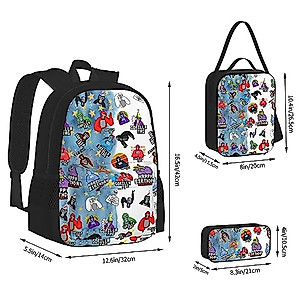 Moare Gorilla Tag Backpacks Set with Backpacks Lunch Bag Pencil Case Pencil Bag