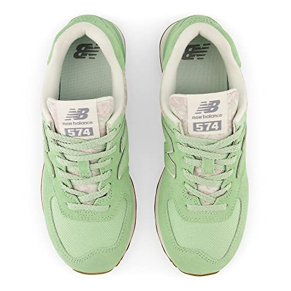 New Balance Women's 574 V2 Plant Café Sneaker, Avocado/Sea Salt/White, 7.5