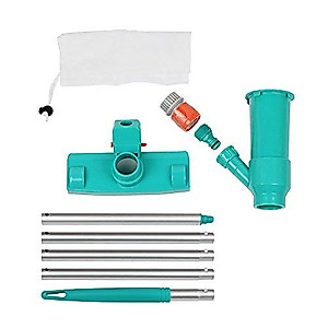 POOLWHALE Portable Pool Vacuum Jet Underwater Cleaner W/Brush,Bag,6 Section Pole of 56.5"(No Garden Hose Included),for Above Ground Pool,Spas,Ponds & Fountains
