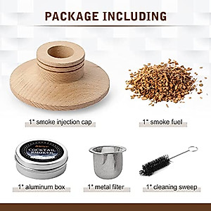 AIEVE Cocktail Smoker for Infuse Cocktail, Cocktail Smoking Kit for Drinks Homemade Whiskey Smoker Bourbon Old Fashioned Smoker Kit with Cheery Chips, As an Excellent Gift for Your Loved