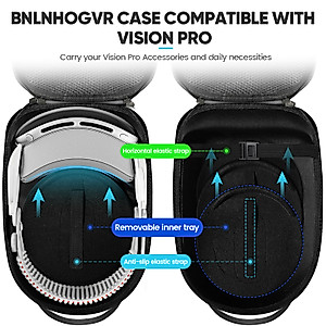 sarlar Hard Carrying Case Compatible with Oculus Meta Quest 2 /Quest 3/Vision Pro, Carbon Fiber, Fixed Protection for VR Headset Controller and Official Head Strap Accessories, Travel and Storage