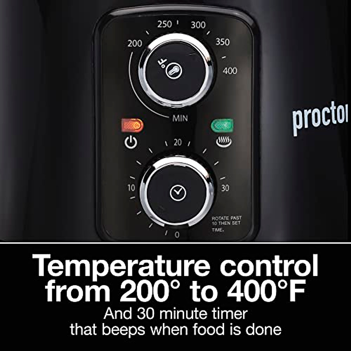 Proctor Silex 3.7 QT Air Fryer Oven with Temperature Control, 30 Min Timer, Non Stick Basket, 1350W, Black (35056)