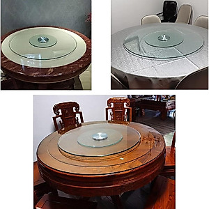 EMENAR 20/30/40inch Heavy Duty Tempered Glass Lazy Susan Turntable, Round Dining Table Serving Tray, Kitchen Serving Plate 360° Rotatable (Size : 90cm/36in)