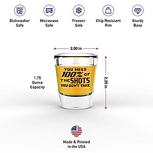 LitGifts Funny Motivational Shot Glass, Cute Shot Glasses for Women or Men, Shot Glasses Funny for Friends Coworker or Family, Cool Shot Glasses for Men or Women, 1.75 Ounce Novelty Shot Glass