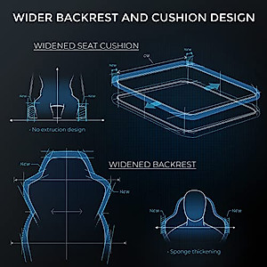 Vigosit Gaming Chair- Gaming Chair with Footrest, Mesh Gaming Chair for Heavy People, Ergonomic Reclining Gamer Computer Chair for Adult, Big and Tall Office PC Chair Gaming with Massage (Black)