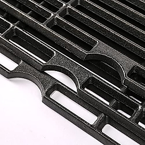 Hisencn Grill Grates Replacement for DGF510SBP, DGF510SSP, DGF510SSP-D, Uniflame GBC1059WB, GBC1059WE-C, Cast Iron Cooking Grid For Backyard Grill BY12-084-029-98 and Other Gas Grill Models, 16 1/4 in