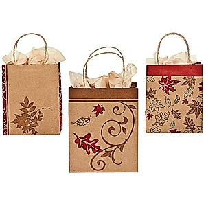 Fall Goodie Bags with Handles - 12 Craft Bags - Party Supplies