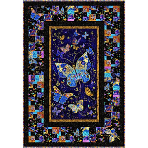 Timeless Treasures Wings of Gold Red Floral Scroll Metallic Blender Cotton Fabric, Cut by the yard