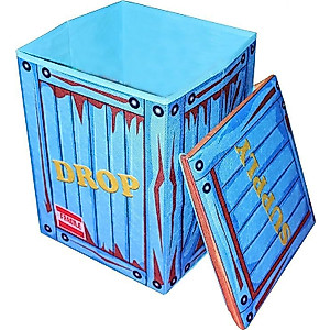 Skywin- Fabric LootBox Big, Storage box with Lid 18”x14”x14” Stackable and Foldable Supply Box, Collapsible Box, Durable Drop Box for Gamers, Fun Bright Colors